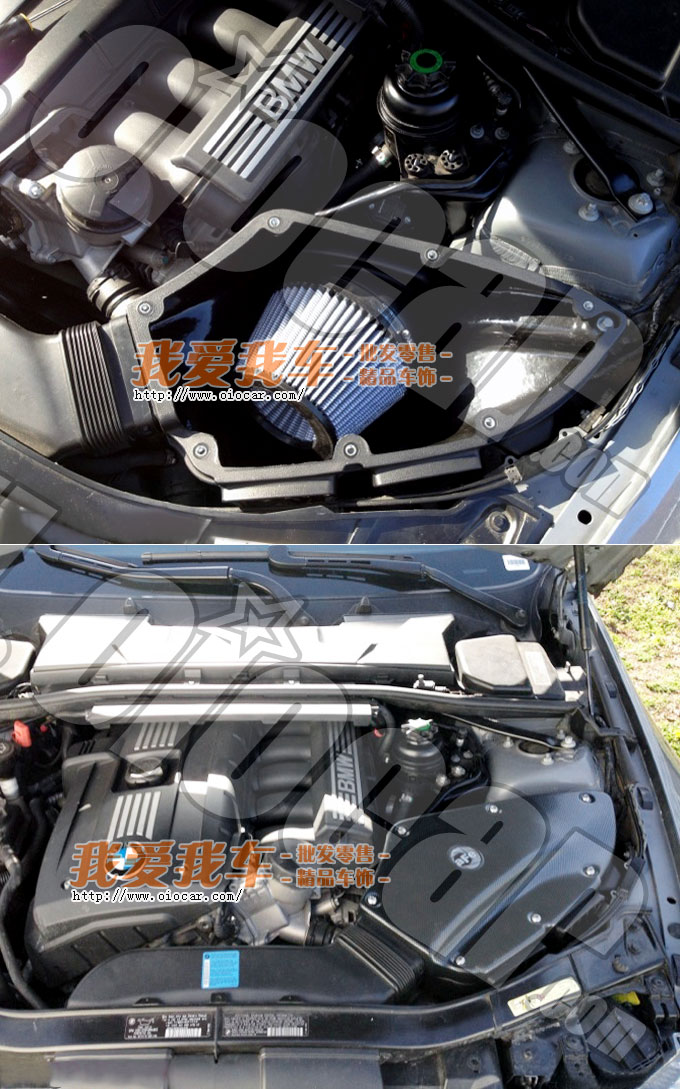 宝马3系E90/92/93 325/330i六缸车型专用 美国进气大厂AFe改装碳纤维样式封闭式高流量二阶冷进气总成套件/AFE BMW E90/92/93 Stage 2 Cold Air ...